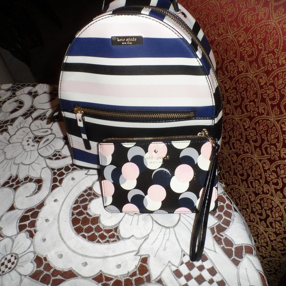 kate spade | Bags | New Kate Spade Multi Color Striped Saffiano Leather ...